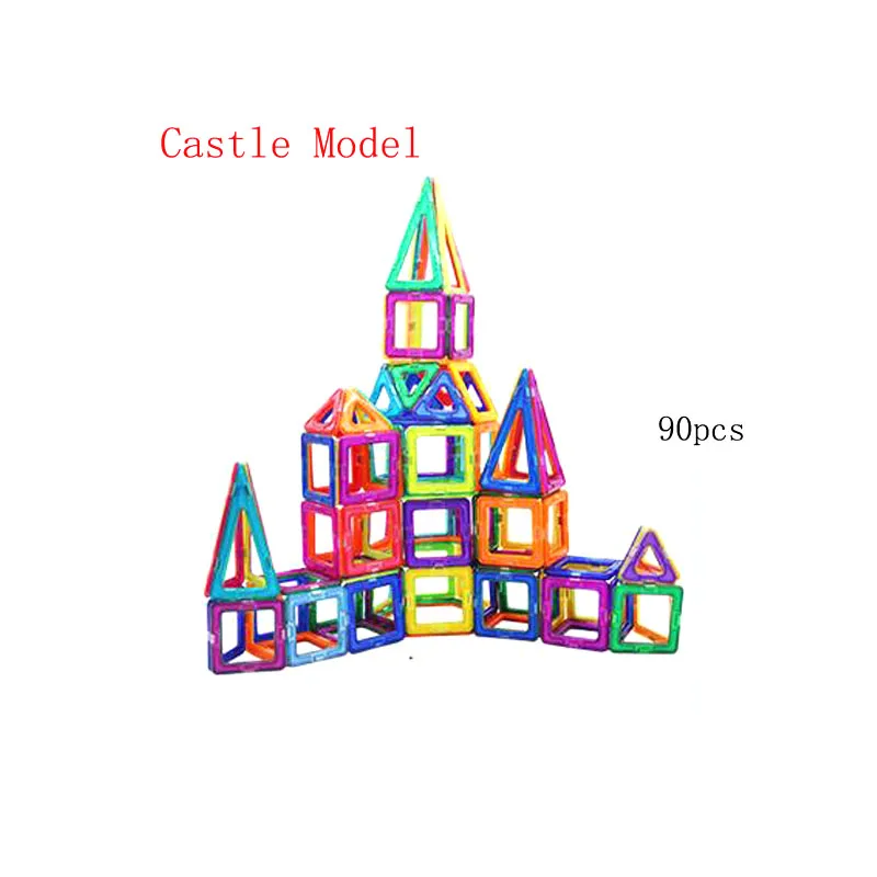 90pcs Magnetic B Blocks Castle Model Children Toy Square Hexagon ...