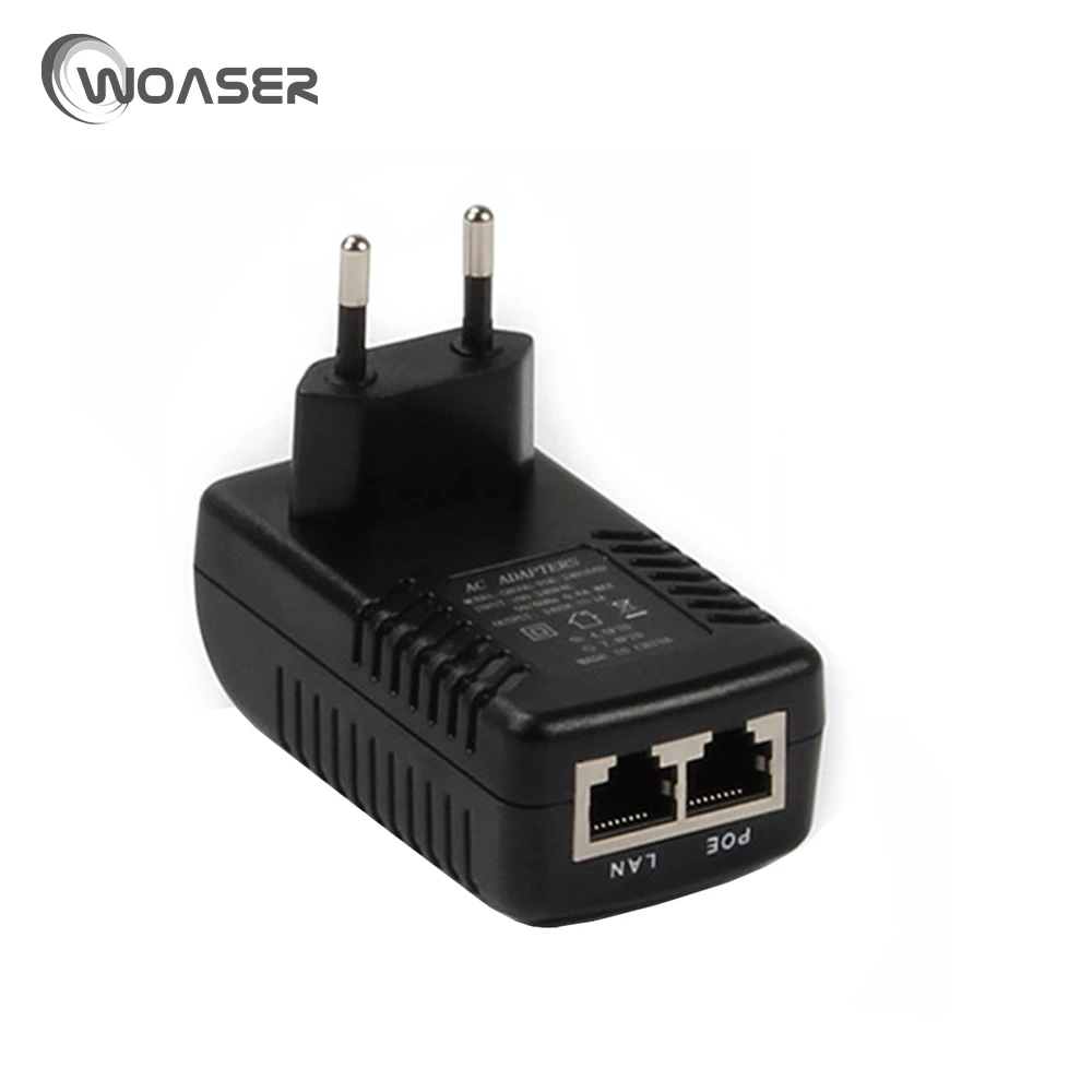 WOASER 0.5A 48V Surveillance CCTV Security POE Plug POE Injector ...