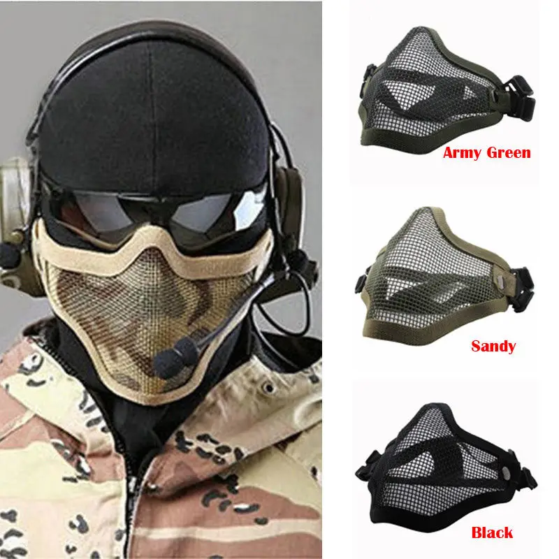 1 Piece Steel Wire Mesh Tactical Skull Half Face Mask for Nerf N Strike ...