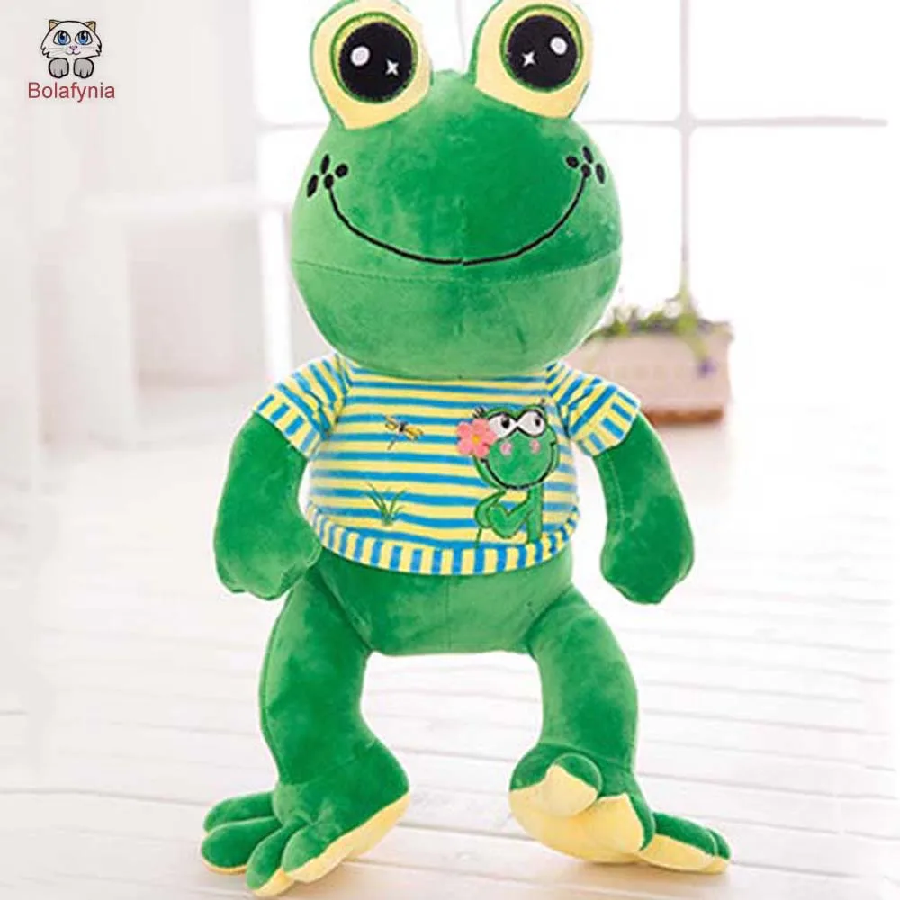 BOLAFYNIA Children Plush Stuffed Toy frog with strip clothes smile Baby ...
