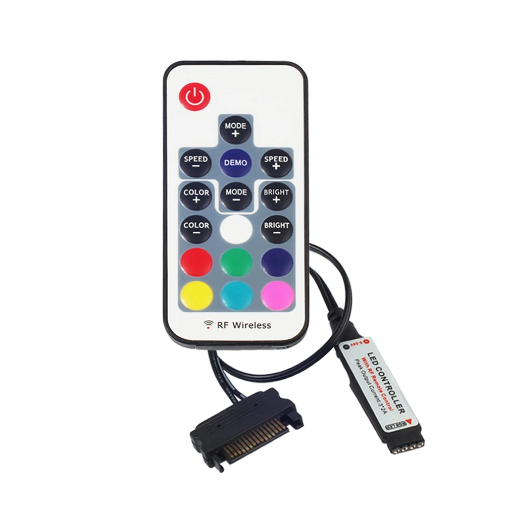 12v Sata Rgb Controller Rf Remote Controler For Pc Case Led Strip - Rgb ...