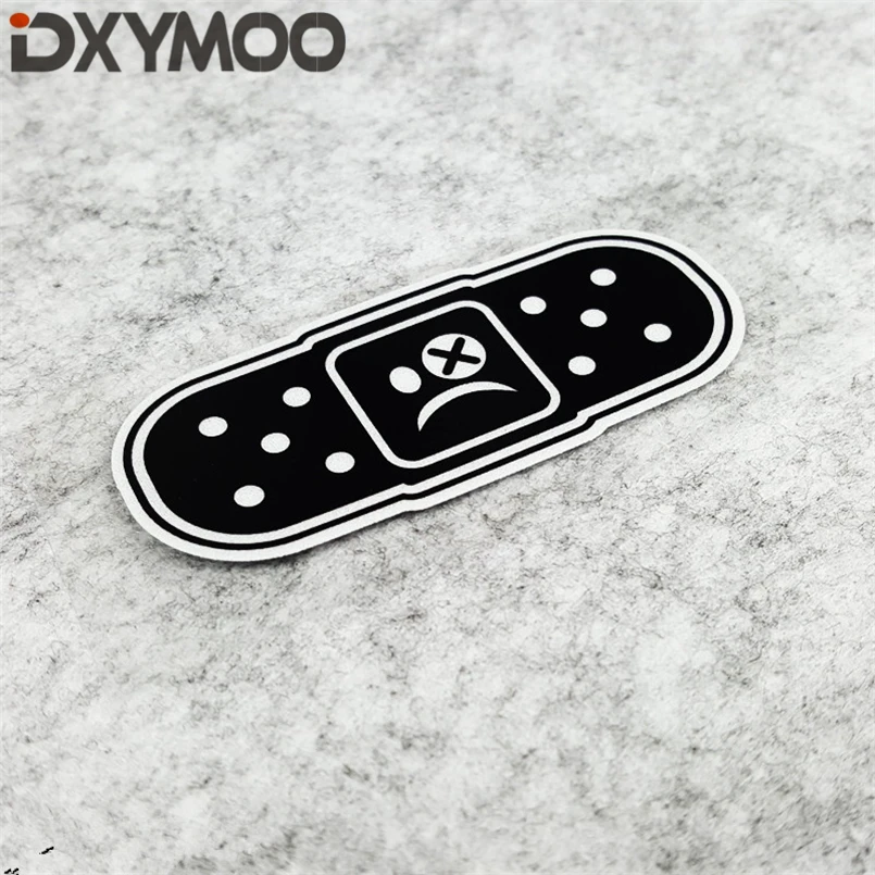2pcs Car Stickers Vinyl Tape Unhappy Sad Band Aid Jdm Motorbike Sticker ...