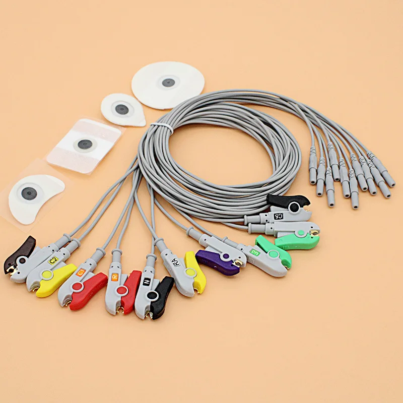 1-5mm-din-plug-Holter-ECG-EKG-EEG-10-lead-cable-and-clip-electrode ...