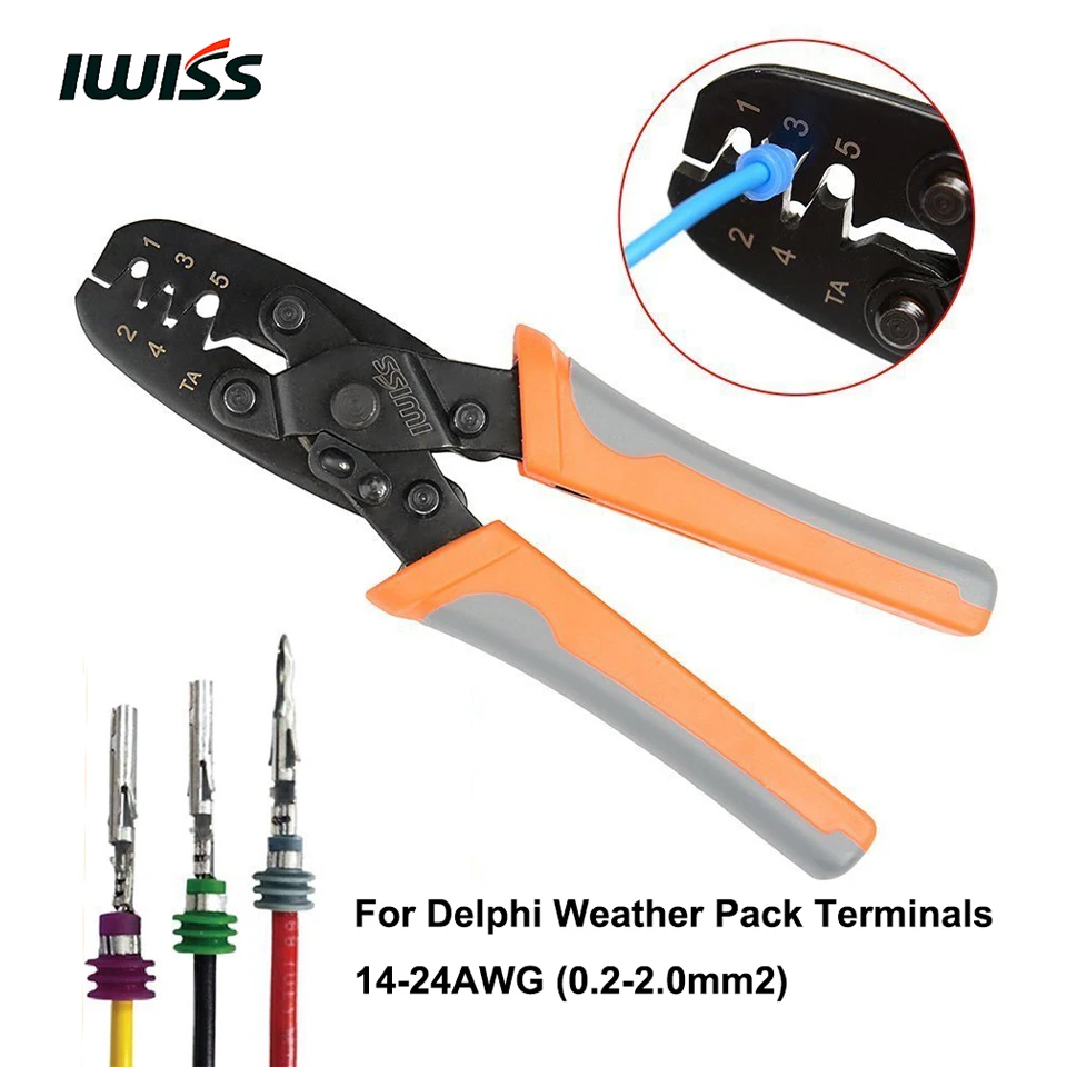 IWISS IWS-1424B Погодный пакет щипцы инструменты для обжима Delphi Packard Погодный пакет ...