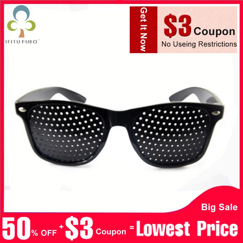 Hot Black Unisex Vision Care Pin Hole Eyeglasses Pin Hole Glasses Eye