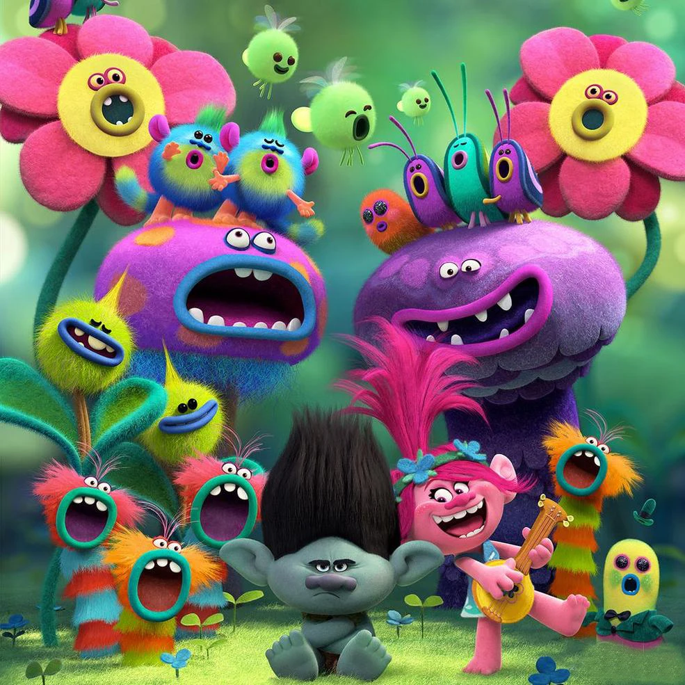 מוצר - 5x3ft Trolls Pink Poppy Princess Flowers Custom Photo Studio ...