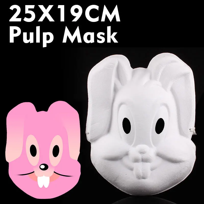 5pcs rabbit animal masks Face painting mask painted white mask plup ...