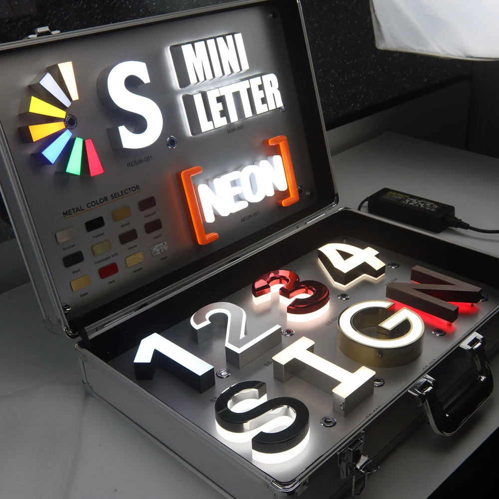 led-sign-letters-sample-box-3D-stainless-steel-led-channel-letter-for ...