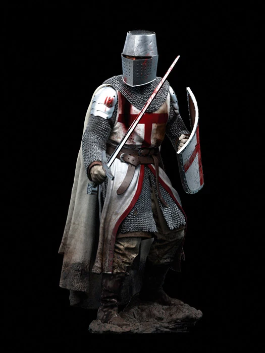 1/18 90MM Templar Knight, XII Century Resin Model Miniature figure ...