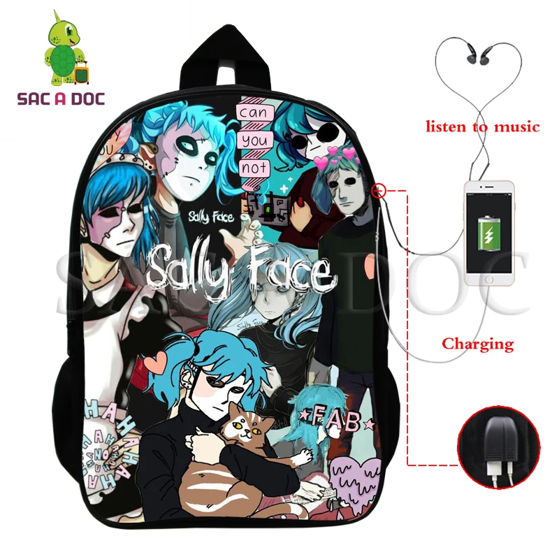 Sally Face backpacks kids school bags teenagers printed backpack Hip ...