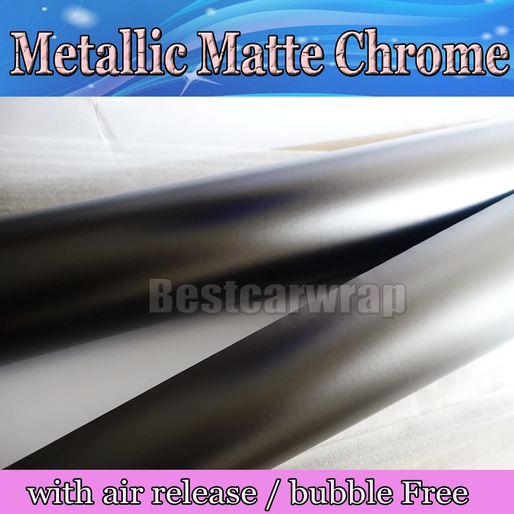 Premium Gunmetal Matte Chrome Vinyl Wrap With Air Release Dark Grey ...