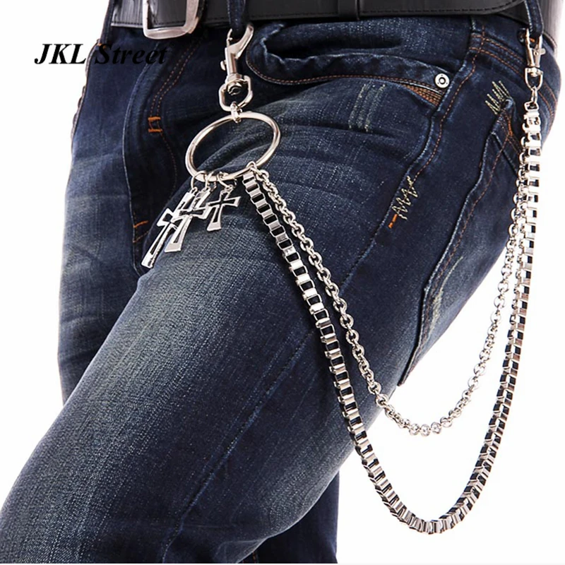 Classics Men's Two Strand 3 Crosses Pendant Box Chain Trousers Wallet ...