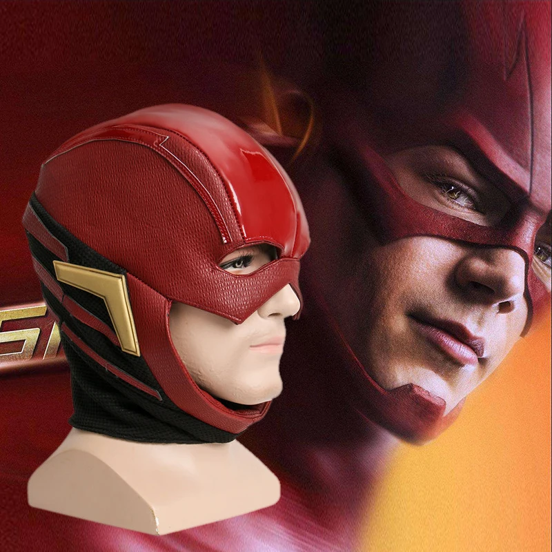 2017 Movie Justice League Mask The Flash Allen Cosplay Helmet Red Mask ...