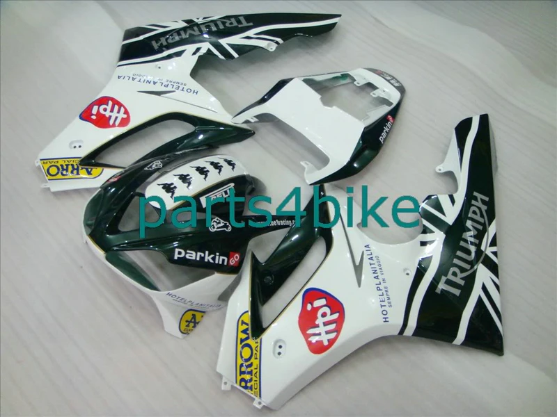 Injection molded plastic fairings for Triumph daytona 675 white black ...