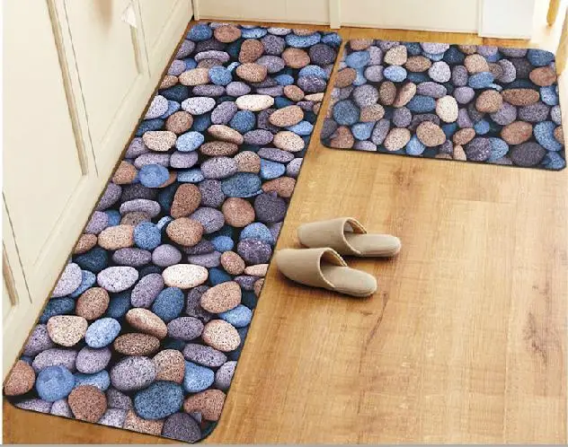 Customized 3D Cobblestone Home entrance hall door mats home 3D stone ...
