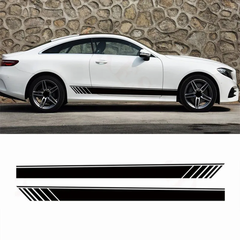 Car Side Skirt Strips Decals Auto Body Stickers For Mercedes Benz E ...