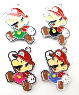 Free shipping 50 X Super Mario Metal Zinc Alloy Enamel Charms Pendants ...