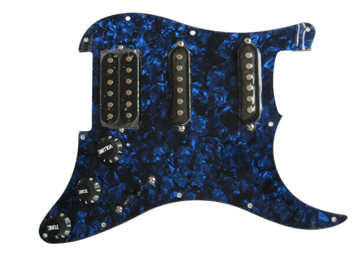 Blue Pearl Guitar Prewired Pickguard w/Pickup For Strat Guitar parts ...