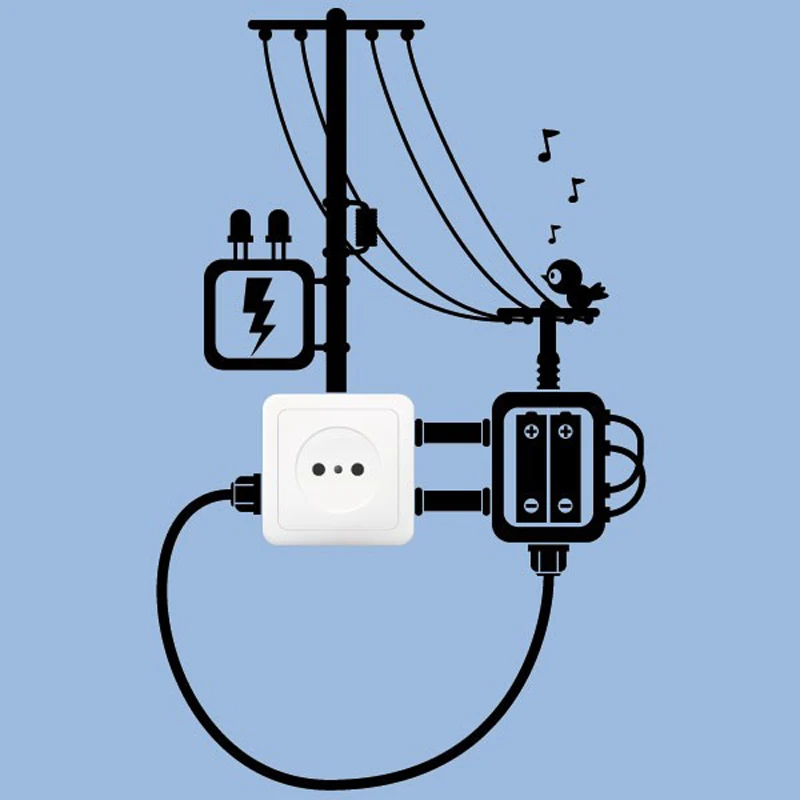 Creative Power outlet Art Switch Sticker Living room Bedroom Decorative ...