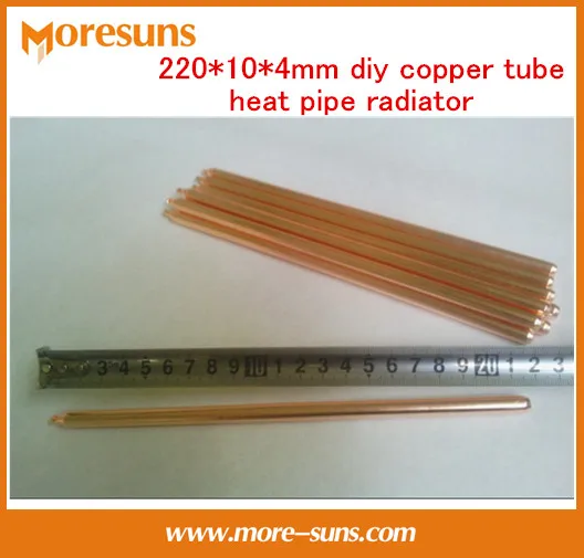 Free Ship 5pcs Copper heatpipe 220*10*4mm DIY Copper pipe radiator ...