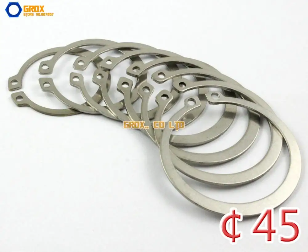 45mm 304 스테인레스 스틸 외부 원형 스냅 고정 링 20 개|retaining ring|snap retaining ...