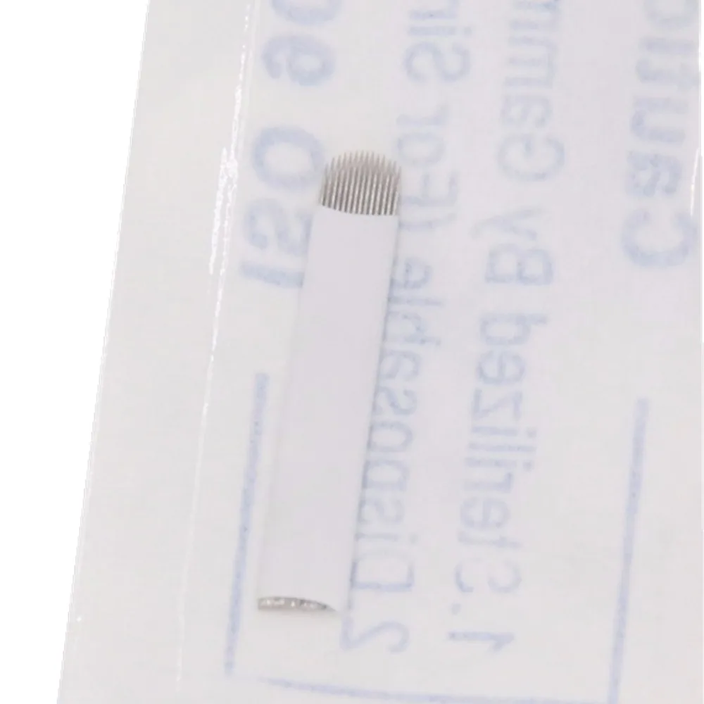 50PCS U 14 Pin Permanent Makeup Eyebrow Tattoo Blade Microblading ...