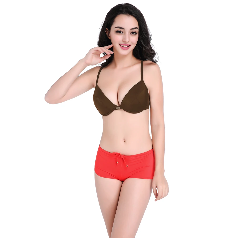 2018 Sexy Deep V Women Bikini Large Bra Cup Swimwear Underwire Swim