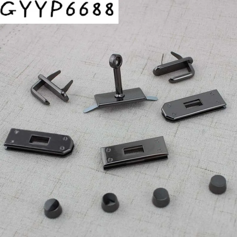 Gun black rectangle eyelets lock hanger panel for bags hardware ...