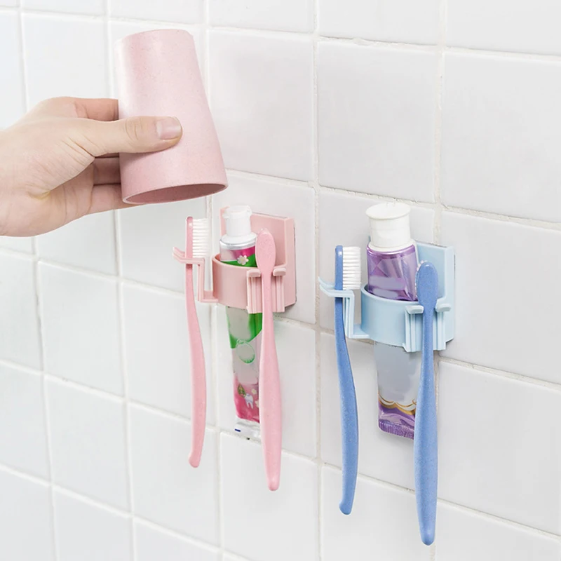Bathroom Toothbrush Holder Washroom Wall Paste Hook Automatic ...