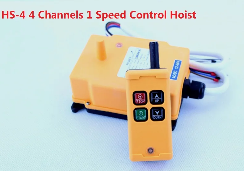 OBOHOS 12V 24V 220V 380V HS 4 4 Channels 1 Speed Control Hoist industrial wireless Crane Radio ...