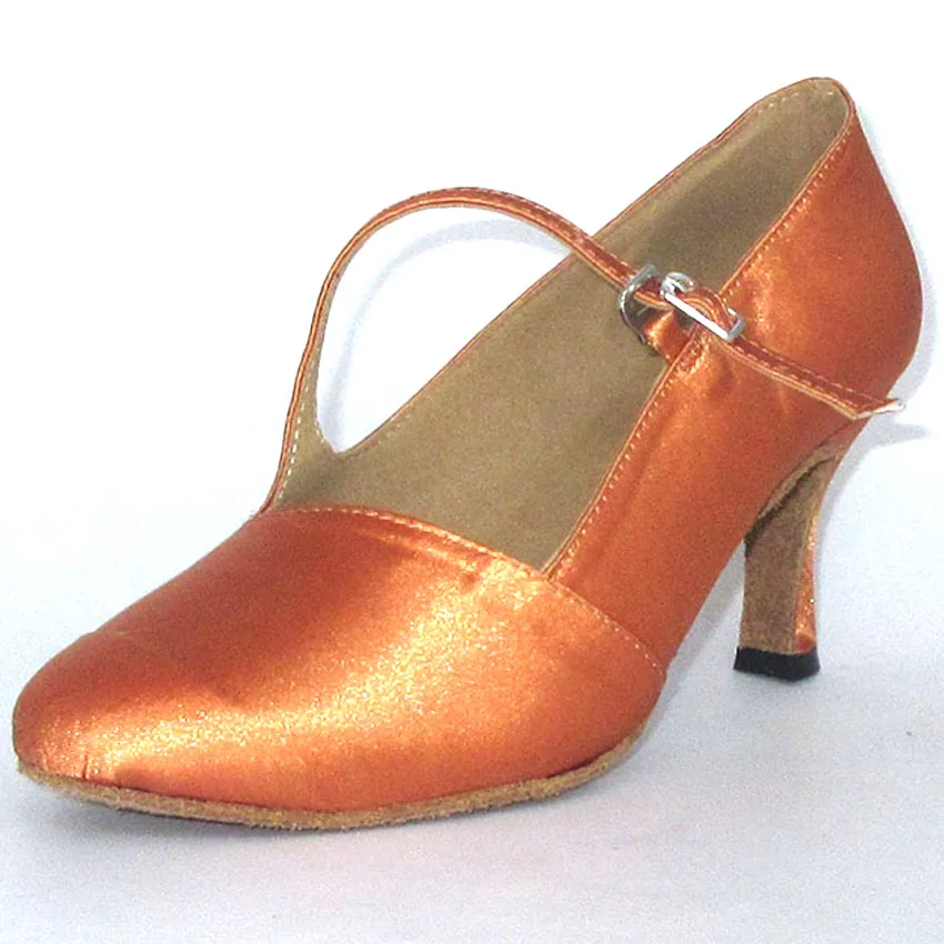 Elisha Dance Shoe 8.3cm Flare Heel Women's Tan Color Closed Toe Latin ...