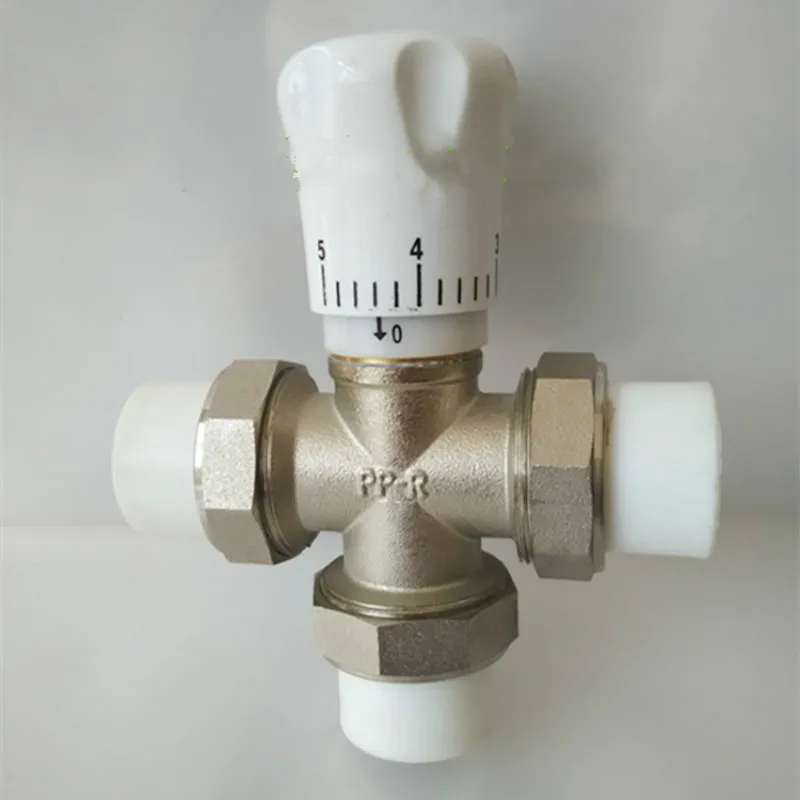 Brass ppr three way valve PPR Radiator Manual adjustment DN25 DN32 ...