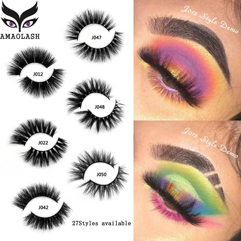 AMAOLASH False Eyelashes 3D Mink Lashes Luxury Handmade Mink Eyelashes ...