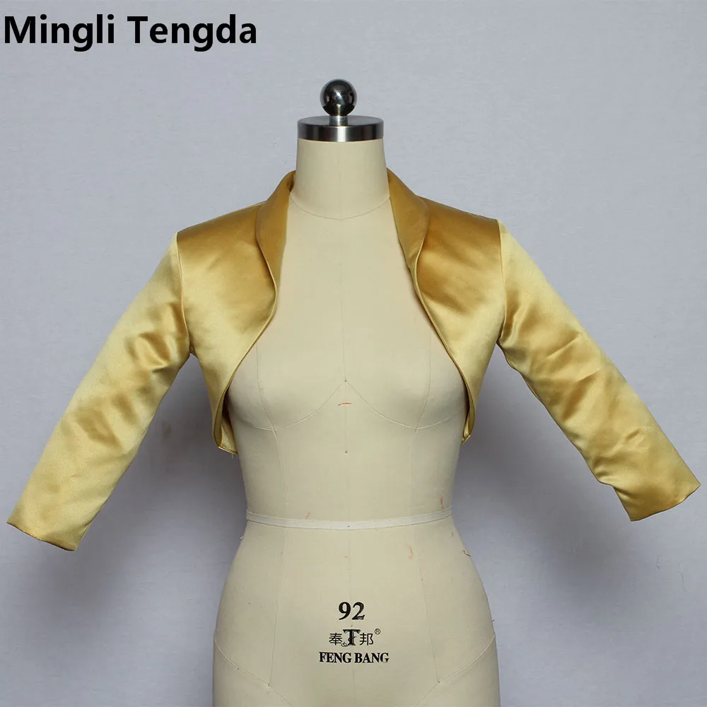 New-Gold-Satin-Wedding-Bolero-Tippet-Shrug-Bridal-Jacket-Stole-Wrap-3-4 ...