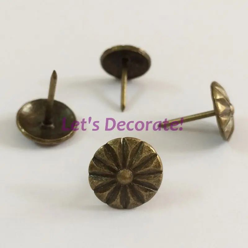 Free DHL shipping 1500pcs/lot 16mm Brass Color With Daisy Flower Home ...