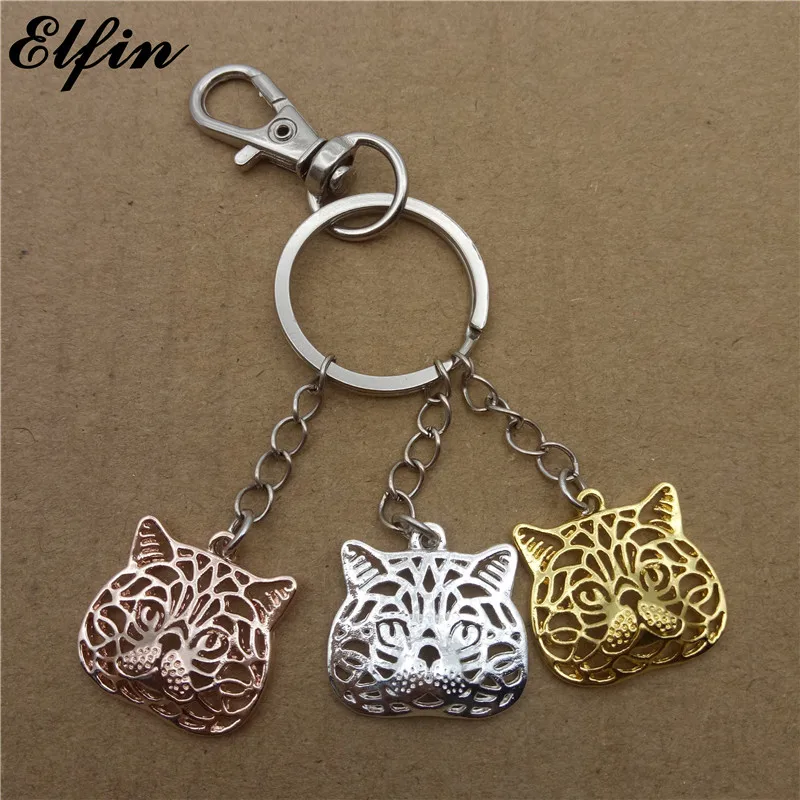 Elfin-Trendy-Exotic-Cat-Key-Chains-Gold-Color-Silver-Color-Fashion ...