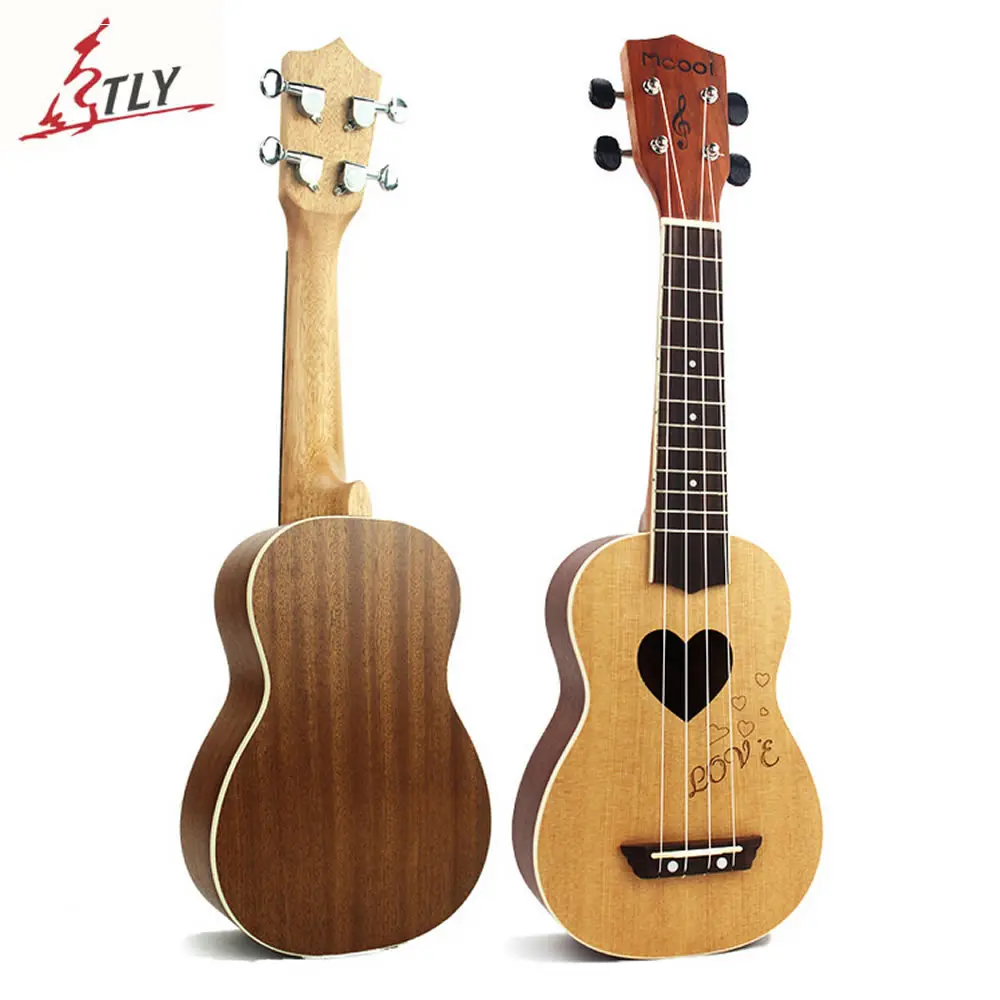 Mcool 21" Soprano Ukulele Spruce Panel Sapele Back Plate 4 Strings ...