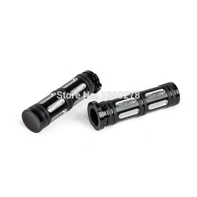 Black CNC Edge Cut Hand Grips Fits For Harley Touring Sportster Dyna ...