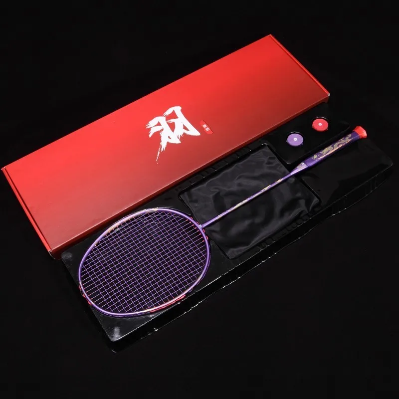 Purple Dragon 8u Offensive Professional Badminton Racket Full Carbon ...