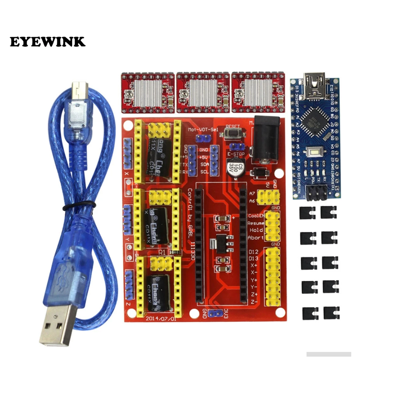 Machine à graver 3D V4 CNC Shield V4 + Nano 3.0 avec USB + A4988 ...
