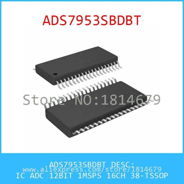 1PCS/lot ADS7953SBDBT IC ADC 12BIT 1MSPS 16CH 38 TSSOP 7953 ADS7953|adc ...