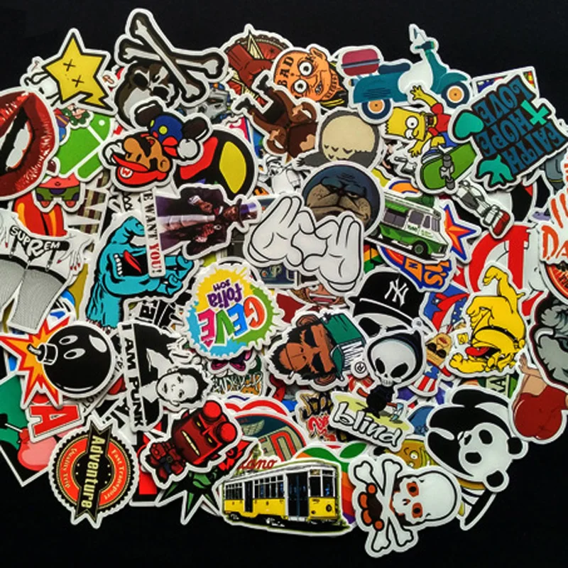 100PCS mixed decal Car Styling Skateboard Laptop Luggage Snowboard Car ...