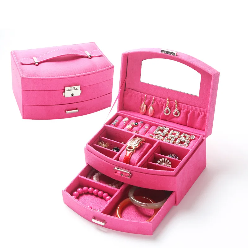 New hot fashion 20*15.5*10cm storage jewelry box 10 colors leather ...