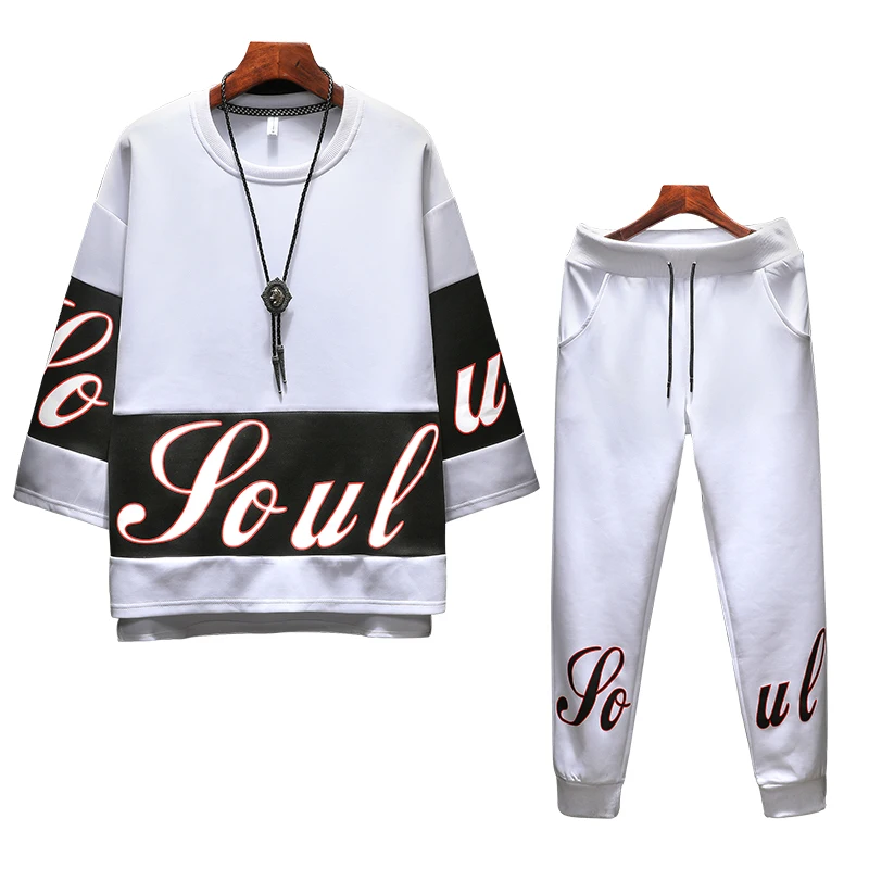 2018 New Spring M 3xl Mens Sportswear Slim Fit Tracksuit Men Casual