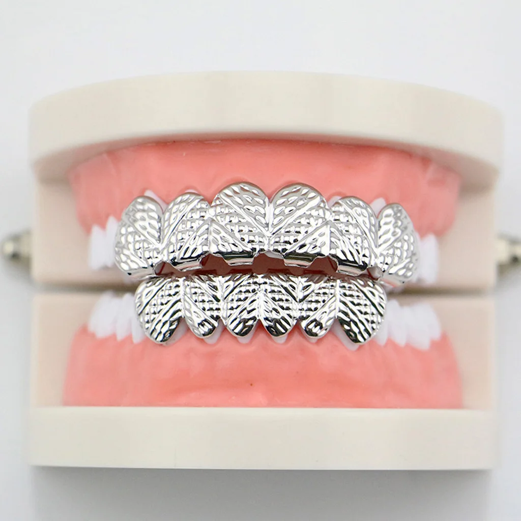 Chic Exquisite Novel gold coloren Plated Carved Cut Cross Teeth Grills ...