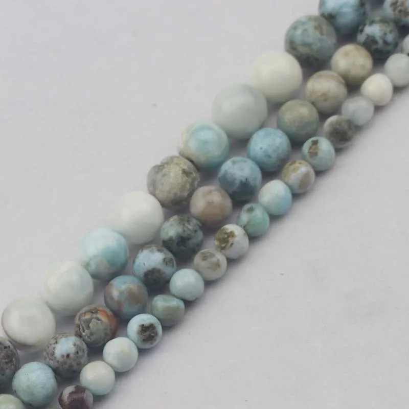 Natural Larimar/copper Pectolite Stone Diy Loose Beads For Jewelry ...
