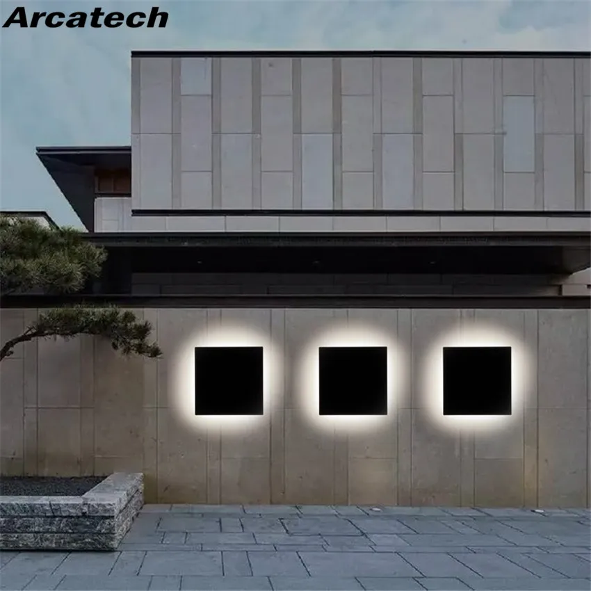 LED Outdoor Waterproof Wall Light Square LED Garden Wall Lamp Aisle ...