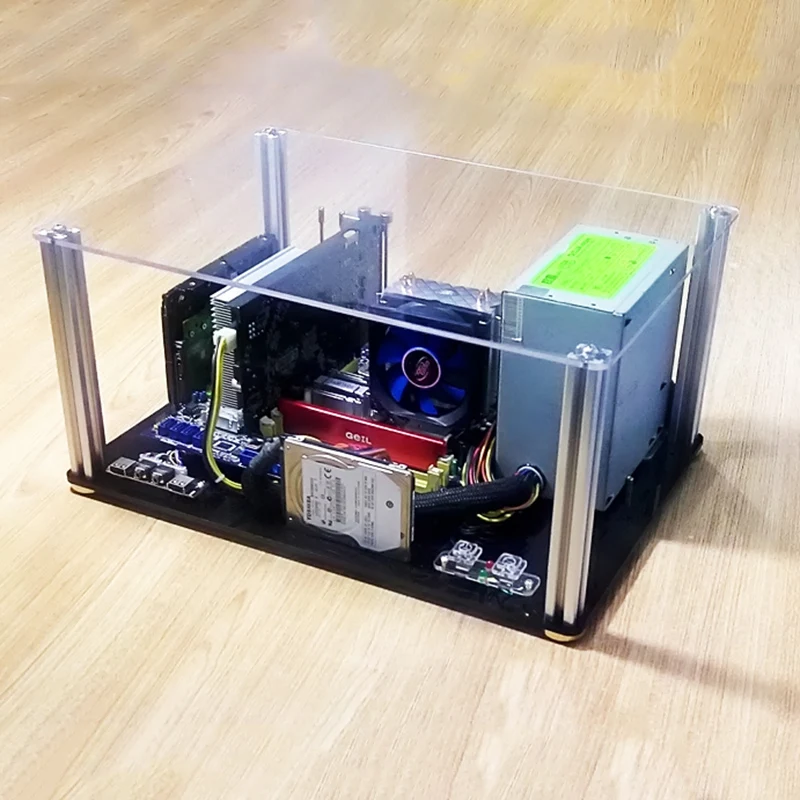 DIY Personalized Transparent Acrylic Desktop PC Case Rack Game host box ...