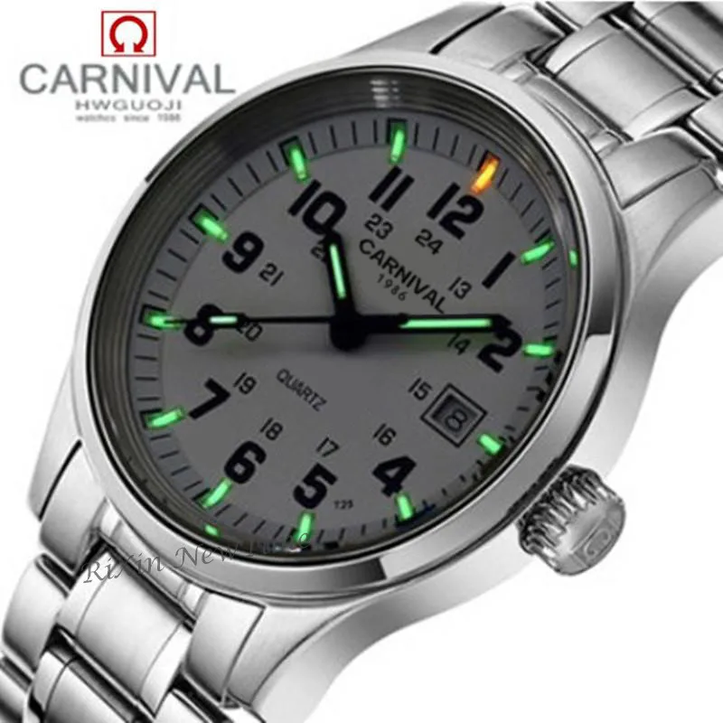 Tritium light brand watch women waterproof quartz luminous full steel ...