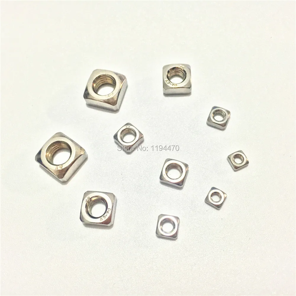 Tuerca cuadrada de acero inoxidable, M5 DIN557 500, A2 70 métrico, 304 ...